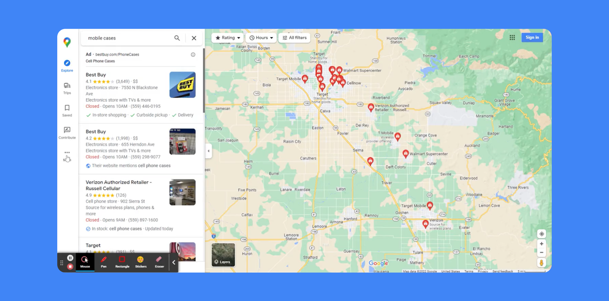 Google is testing a new Google Maps navigation sidebar