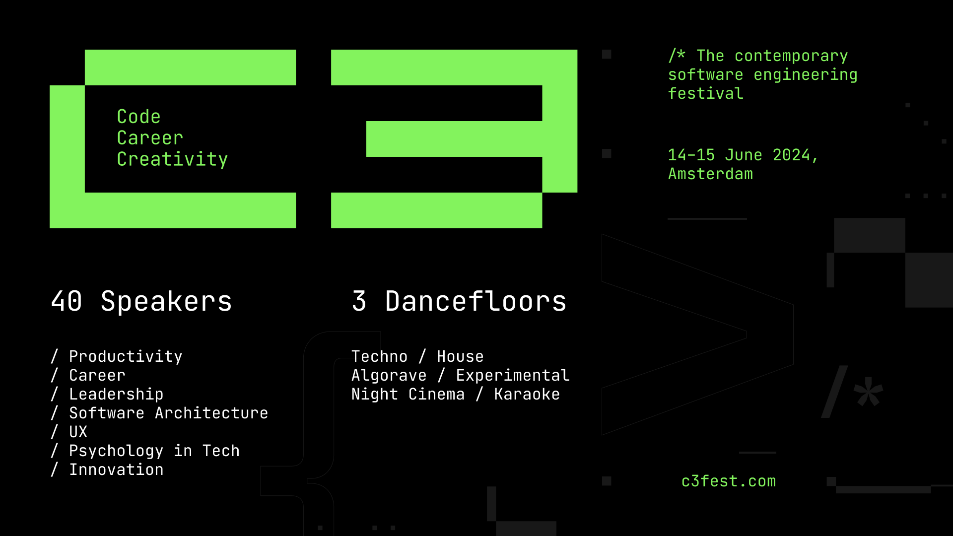 C3 Festival Amsterdam: Tech & Music - 15% Off